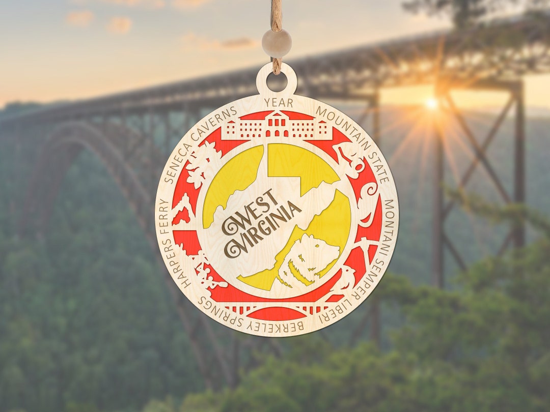 West Virginia Christmas Ornament for 2023 Wooden West Virginia Ornament ...