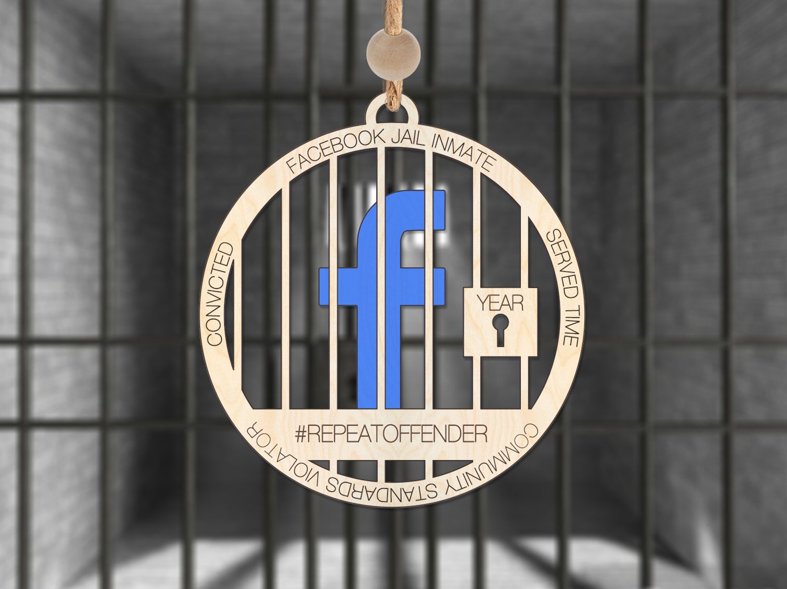 Facebook Jail Ornament 2023 Facebook Jail FB Jail Facebook - Etsy