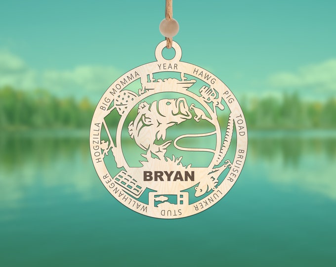 Personalized Bass Fishing Christmas Ornaments, Sport Fishing, Takle ...