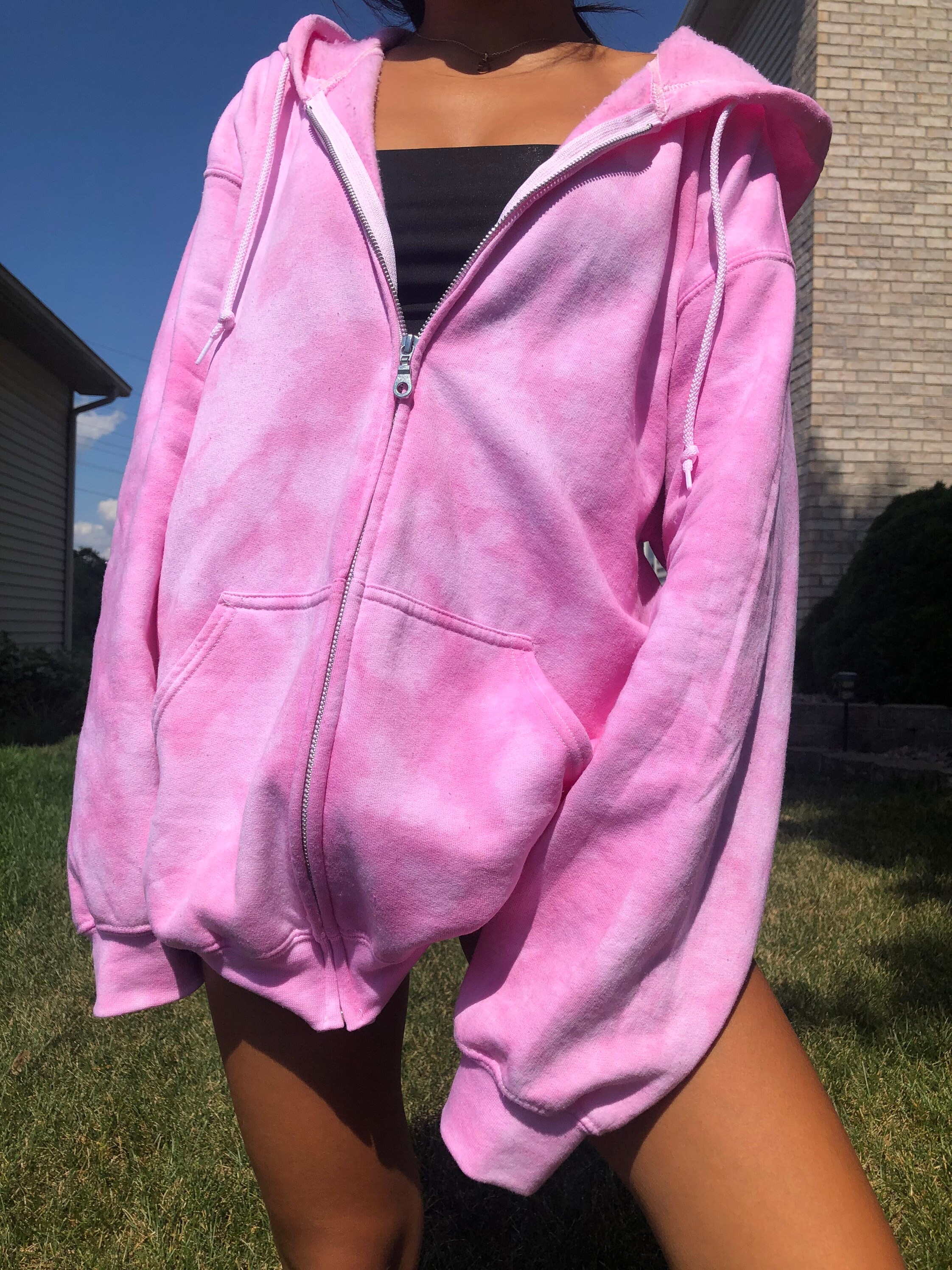 Marble Tie Dye Zip Up Hoodie Etsy