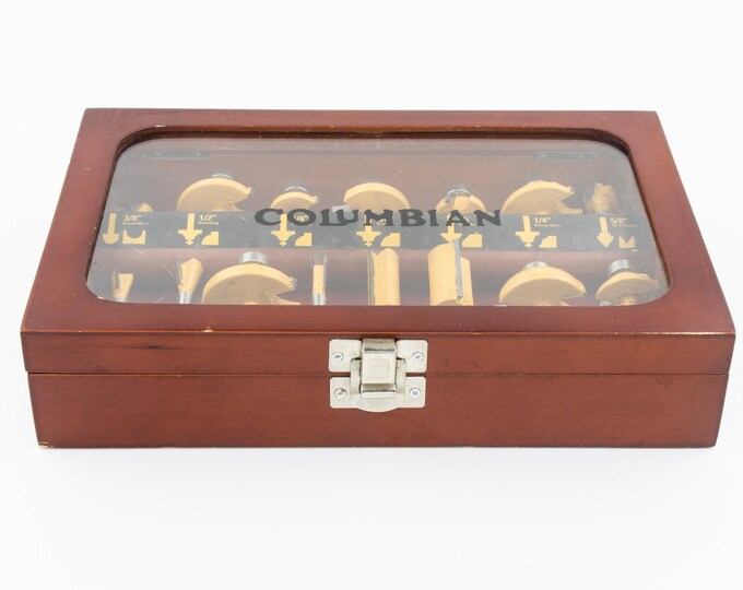 Set of 15 Columbian Router Bits, Carbide Router Bits, in Wooden Box - Etsy