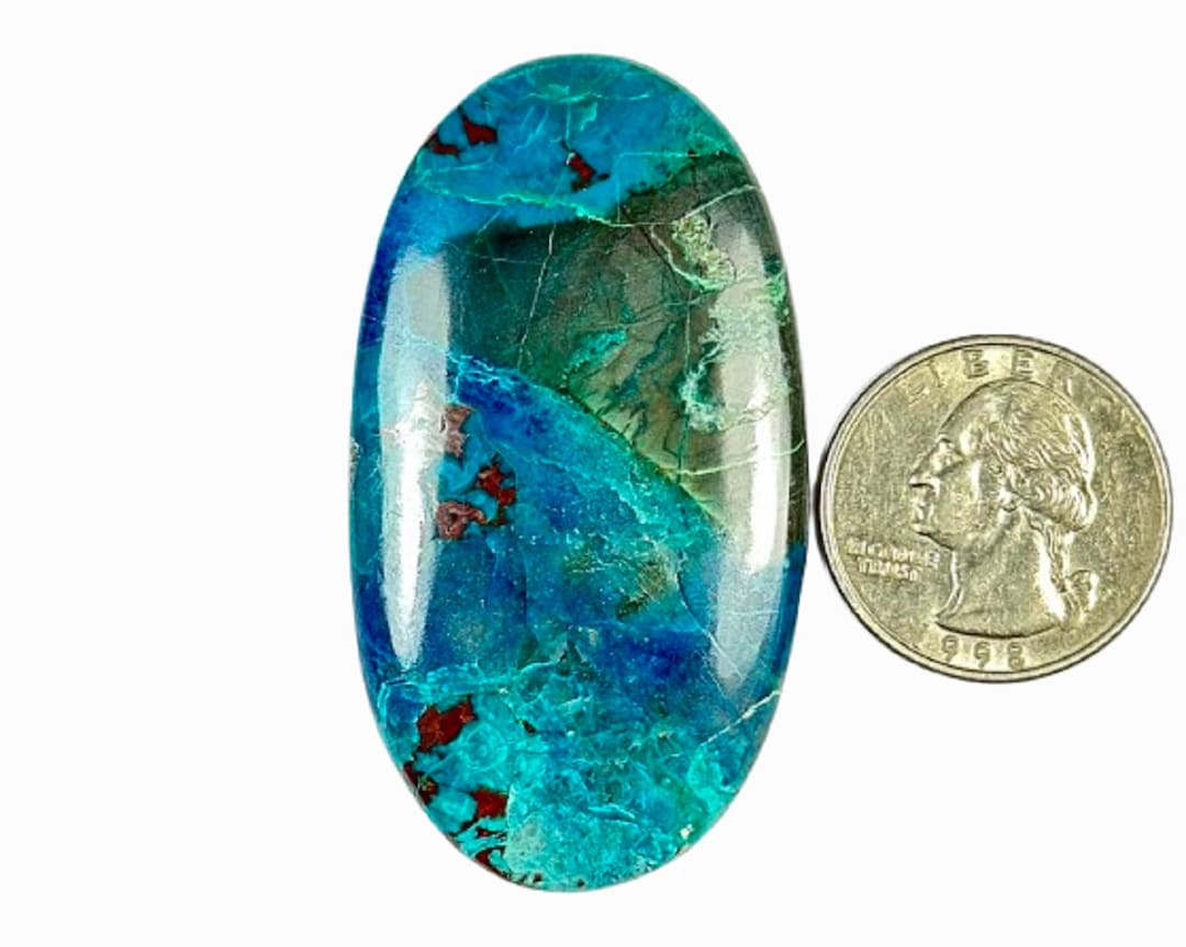 Azurite Cabochon: 96 Cts Oval Gemstone, Mexico (57x32x6mm - Etsy