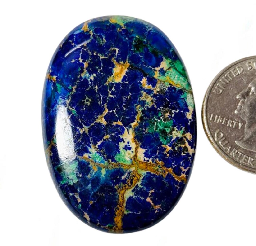 Natural Azurite Cabochon, Arizona Gemstone (43x30x7mm, 107 Cts) - Etsy