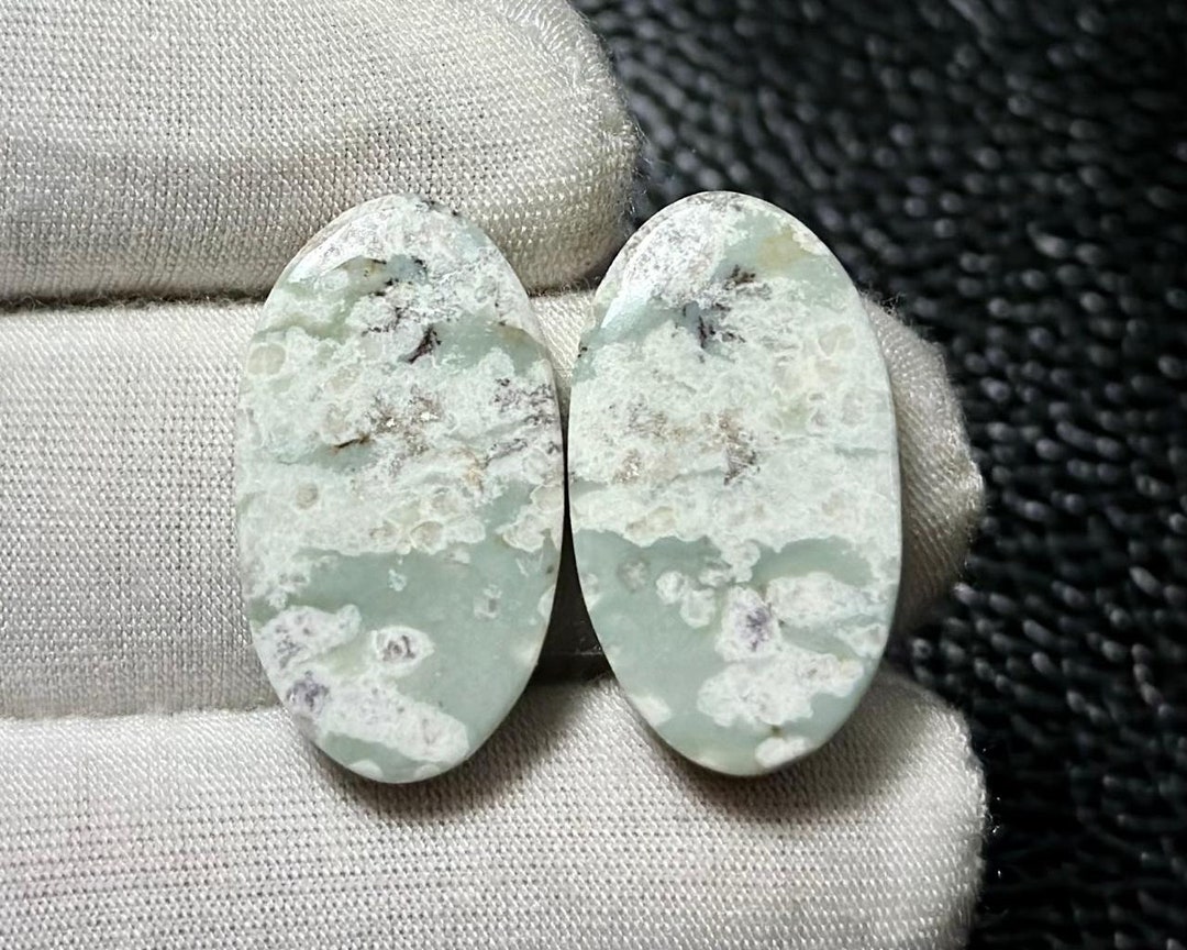 Tree Moss Agate Gemstone Pair, Tree Moss Agate Pair, Natural Agate ...