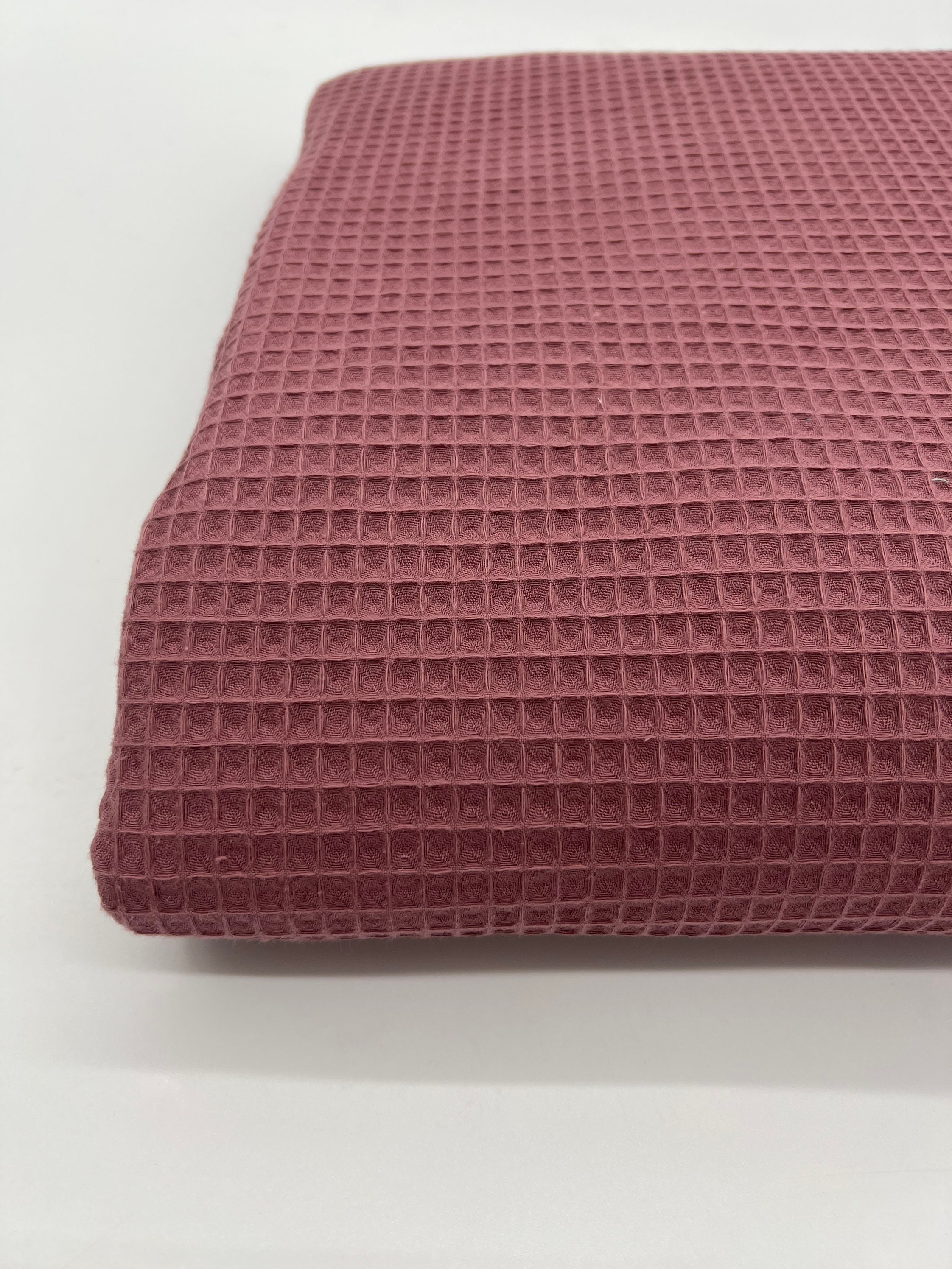 Waffle Piqué Waffle Fabric Waffle Puffique Fabric in Mauve | Etsy
