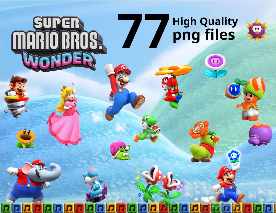 77 PNG Super Mario Wonder Files, Transparent Printable Clipart, Link for Download PNG Files - Etsy