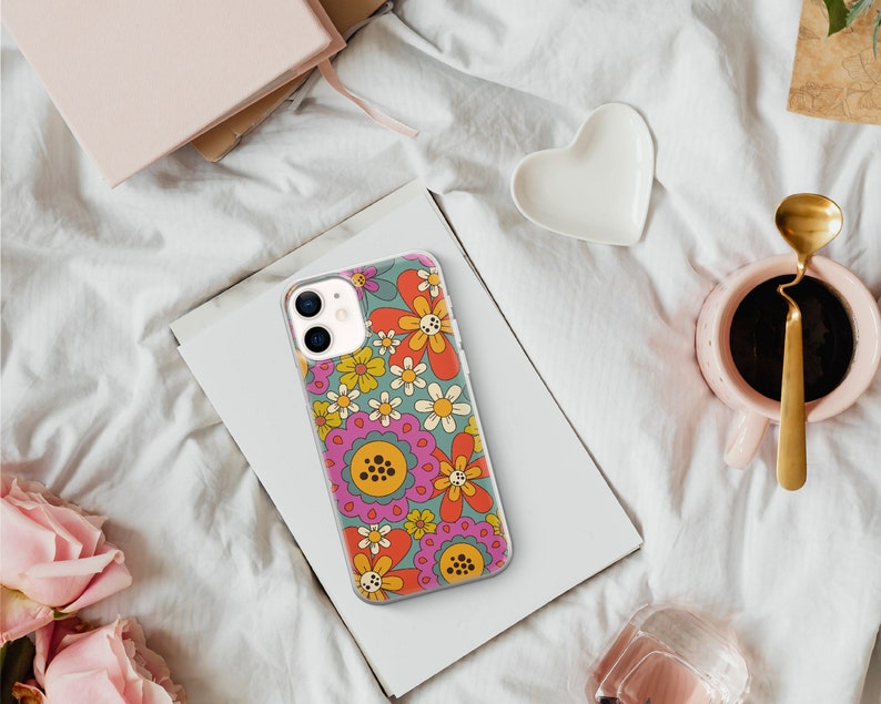 Retro Groovy Phone Case Floral Hippie Cover Fit for Iphone 14 - Etsy