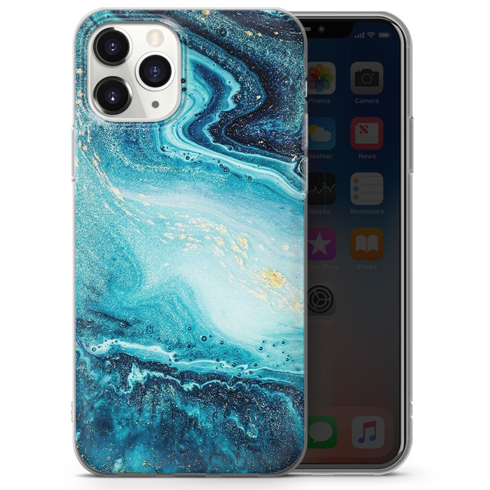 Blue Marble Phone Case With Gold Cover Fit for Iphone 14 Pro - Etsy UK