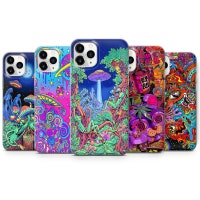 Marijuana Psychedelic Phone Case, Smoking Glitch Effect Stoner Cover ...