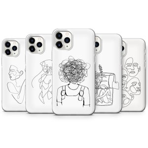 One Line Art Phone Case Aesthetic Drawing Cover for iPhone 17 Pro Max ...