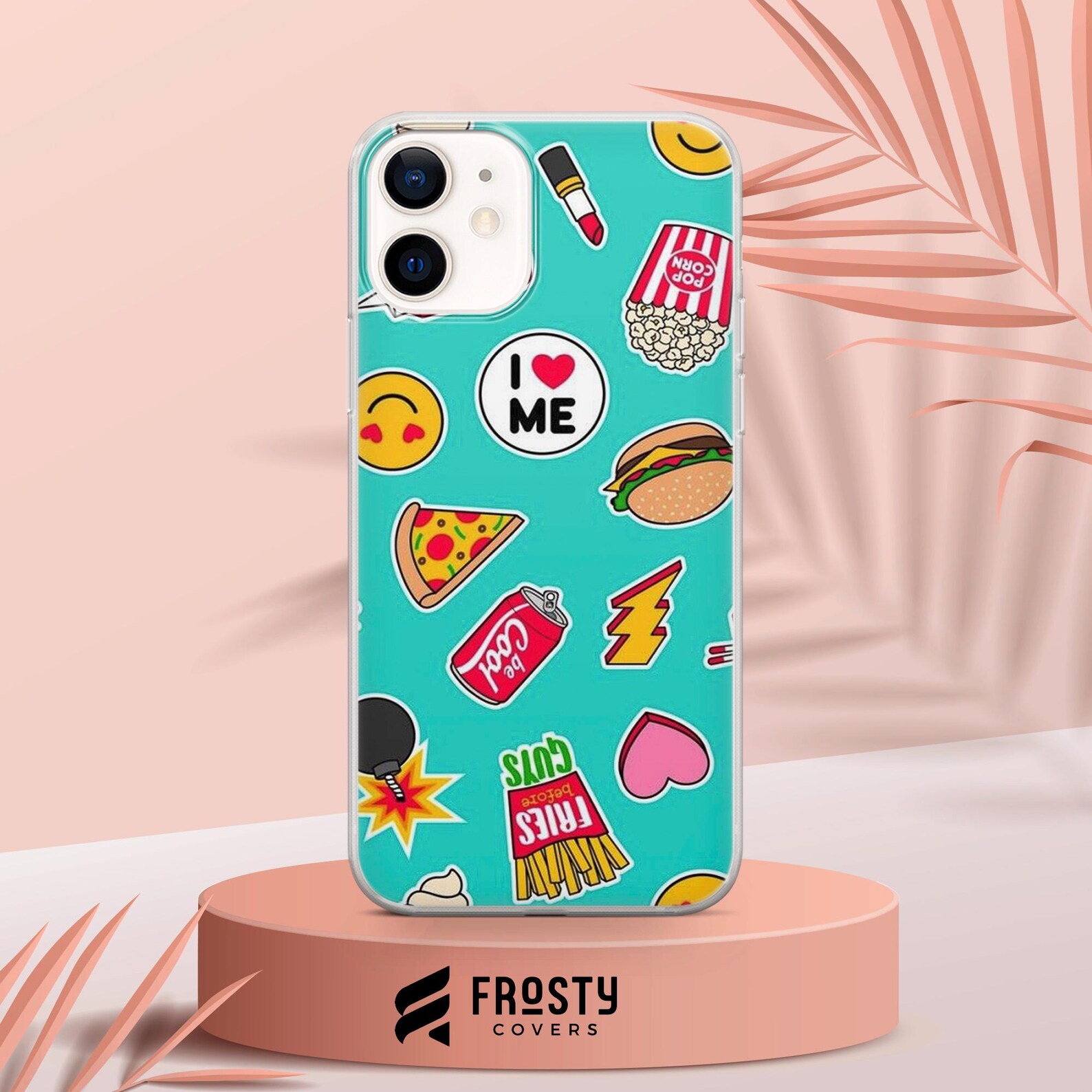 Foodie Sticker Phone Case, Girly Fun Design Cover for iPhone 17 Pro Max ...
