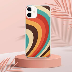 Retro Stripes Phone Case Aesthetic Coverfor iPhone 17 Pro Max, 16e, 15 ...