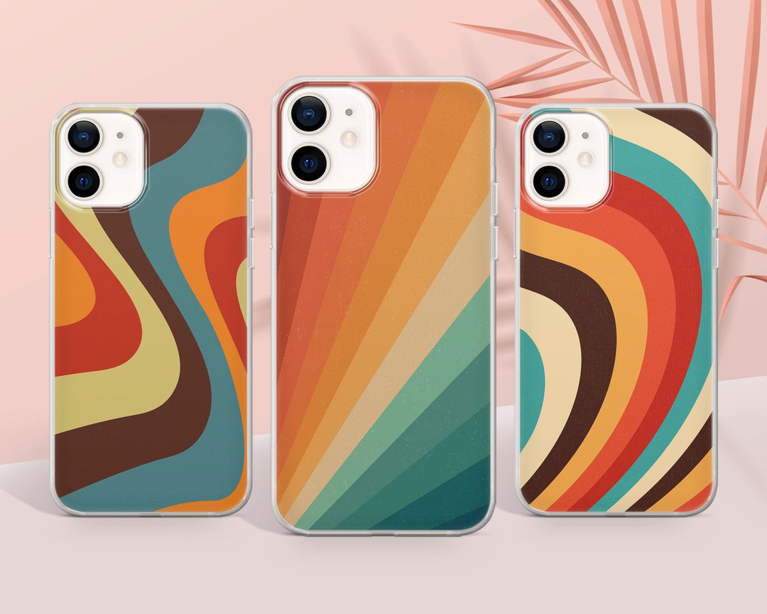 Retro Stripes Phone Case Aesthetic Coverfor iPhone 17 Pro Max, 16e, 15 ...