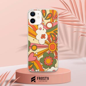 Retro Groovy Phone Case Floral Hippie Cover for iPhone 17 Pro Max, 16e ...