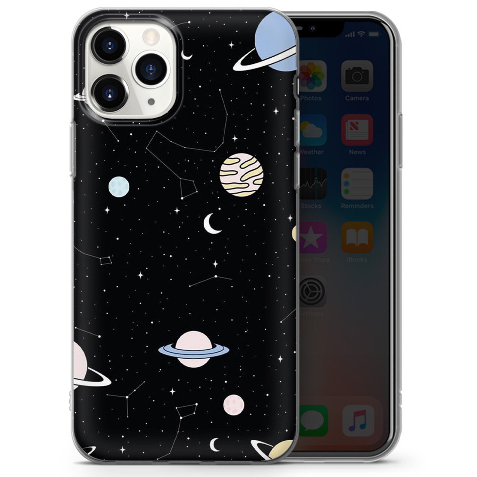 Planet Phone Case Moon Star Cover Fit for Iphone 14 Pro 13 - Etsy UK