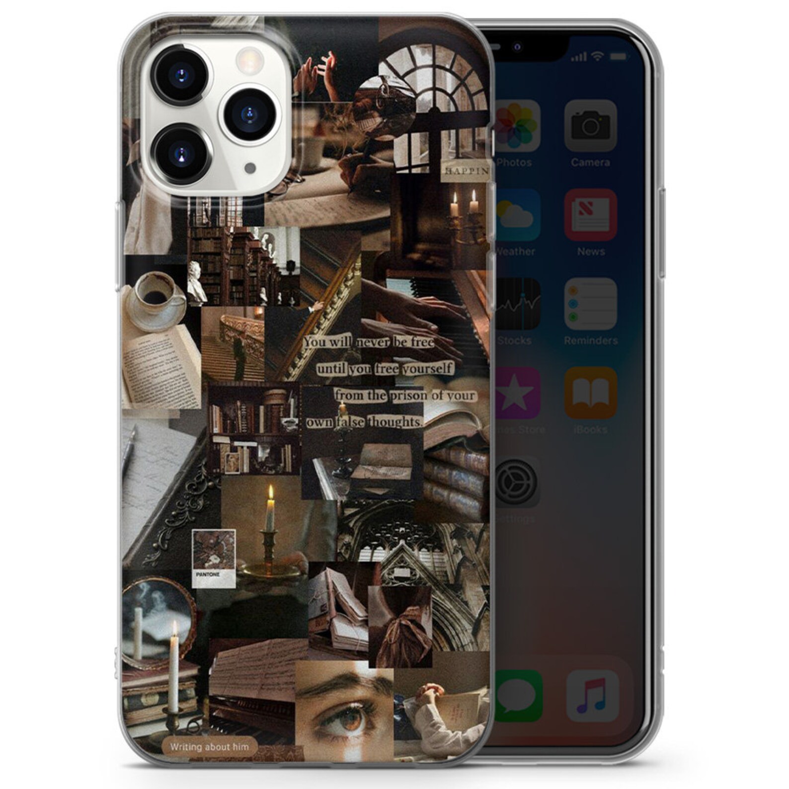 Aesthetic Collage Phone Case Dark Academia Cover for iPhone 17 Pro Max ...