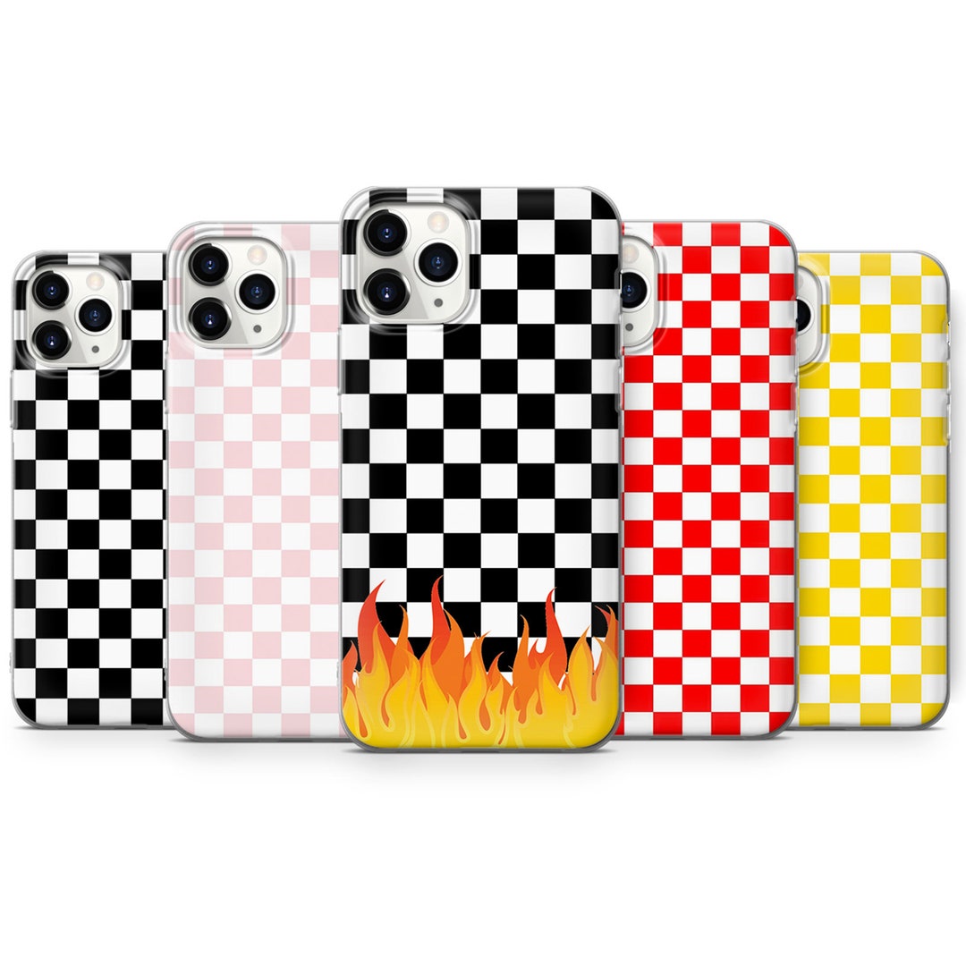 Checkered Phone Case Fire Checker Cover for iPhone 17 Pro Max, 16e, 15 ...