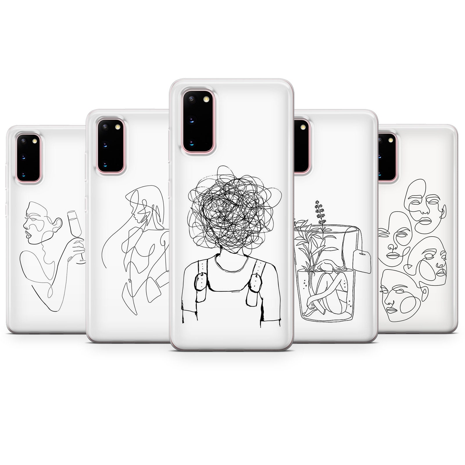 One Line Art Phone Case Aesthetic Drawing Cover Fit for Iphone - Etsy UK