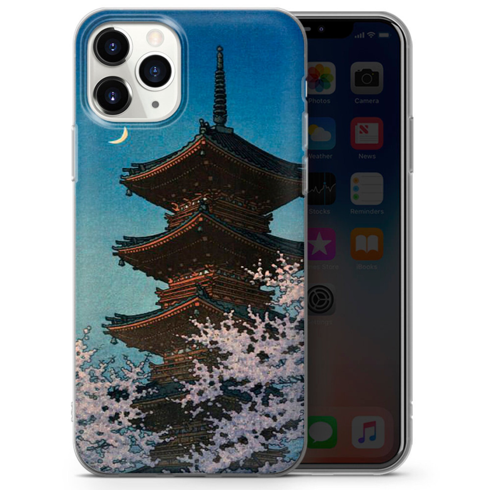 Japanese Style Phone Case Mountain and Sun Art Cover Fit for - Etsy UK