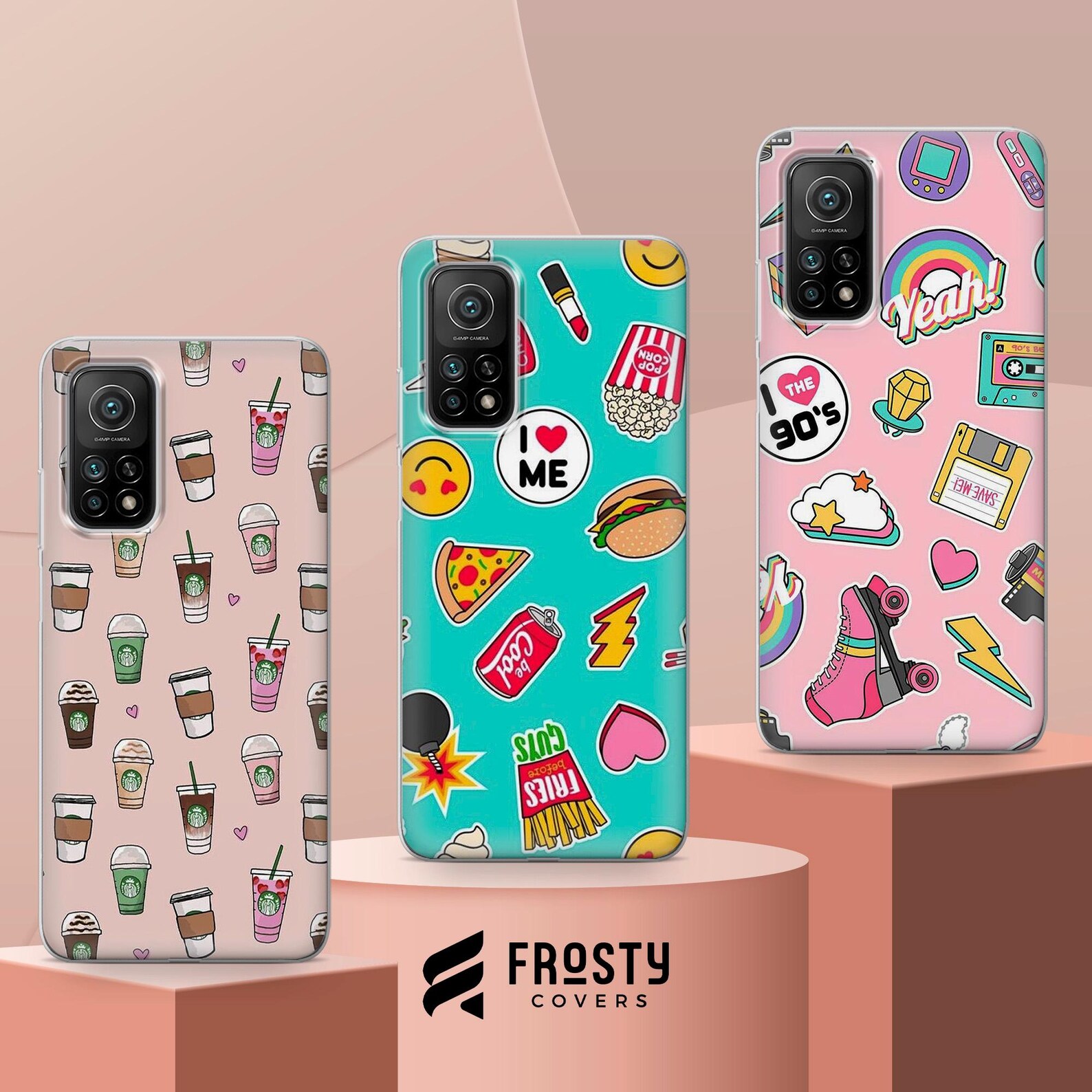 Foodie Sticker Phone Case, Girly Fun Design Cover for iPhone 17 Pro Max ...