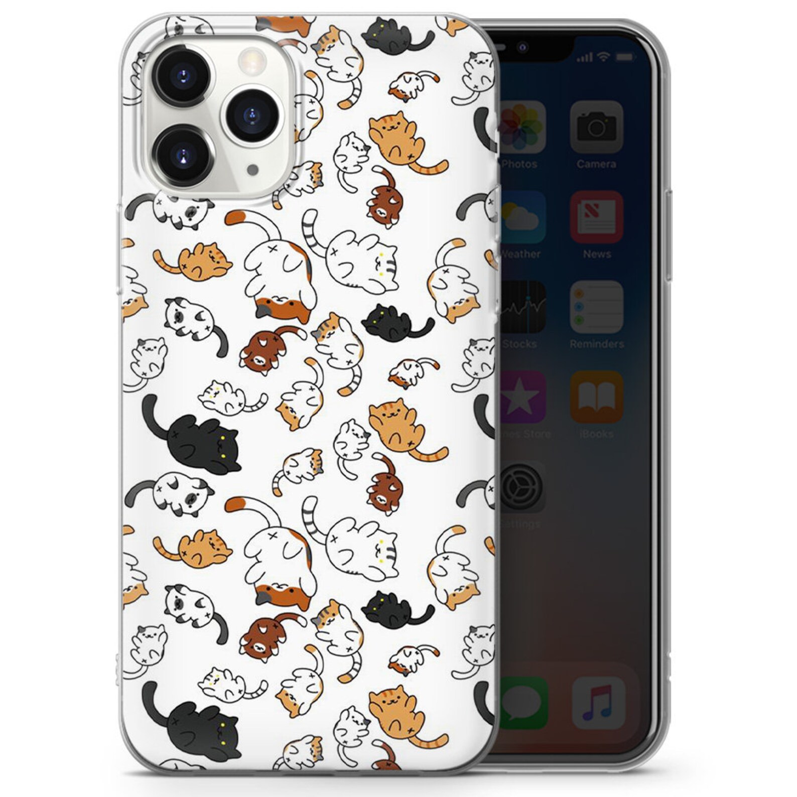 Cute Pet Cat Phone Case Kitten Cover for iPhone 17 Pro Max, 16e, 15, 14 ...