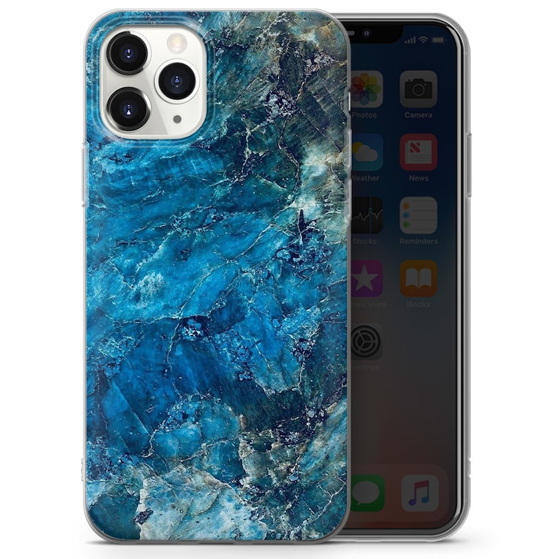 Blue Marble Phone Case With Gold Cover fit for iPhone 12 7 | Etsy