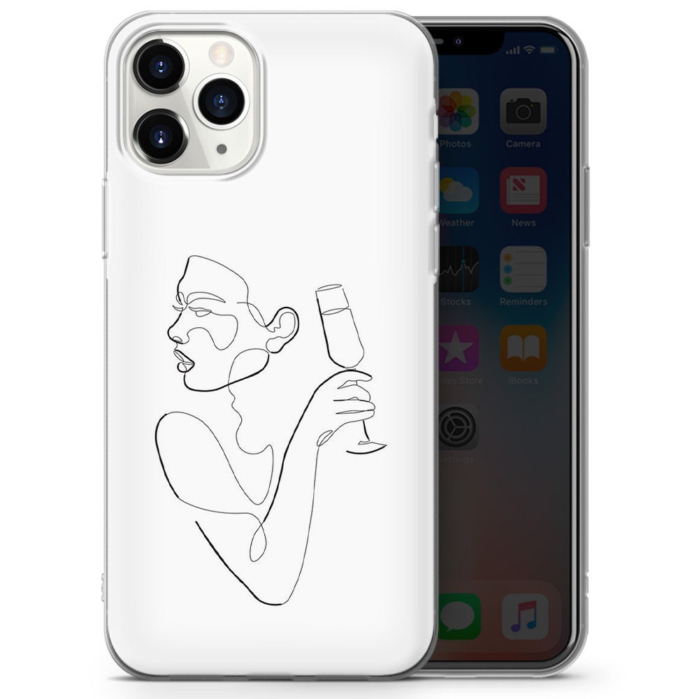One Line Art Phone Case Aesthetic Drawing Cover for iPhone 17 Pro Max ...
