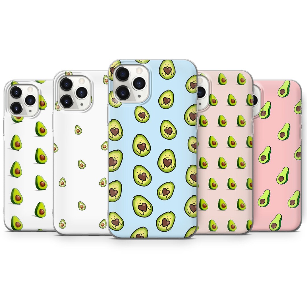 Green Avocado Phone Case Cute Kawaii Cover for iPhone 16 Pro Max, 15 ...