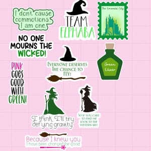 Wicked Stickers - Wicked Merchandise - Wicked Movie - Elphaba/glinda ...