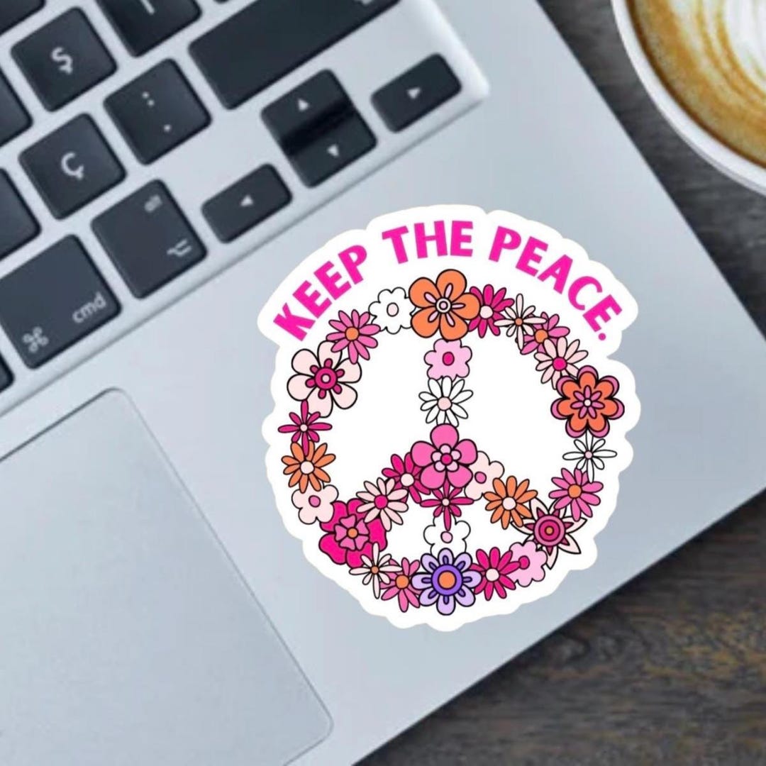 Floral Peace Sign Sticker: Anti-war Bumper Sticker or Magnet - Etsy
