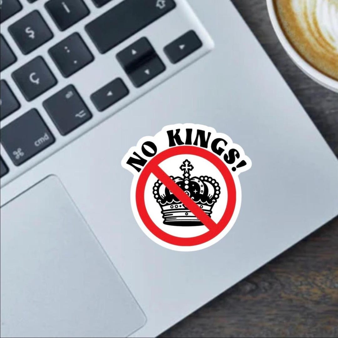 No Kings Glossy Vinyl Sticker: Anti Fascism Political Decal - Etsy