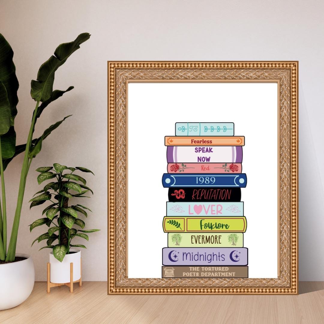 Taylor's Version Book Stack Art Print DIGITAL DOWNLOAD ONLY Art Print for Swifties and Fans of ...