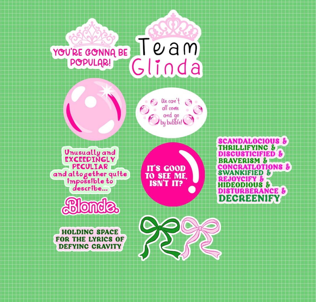 Wicked Stickers - Wicked Merchandise - Wicked Movie - Elphaba/glinda ...