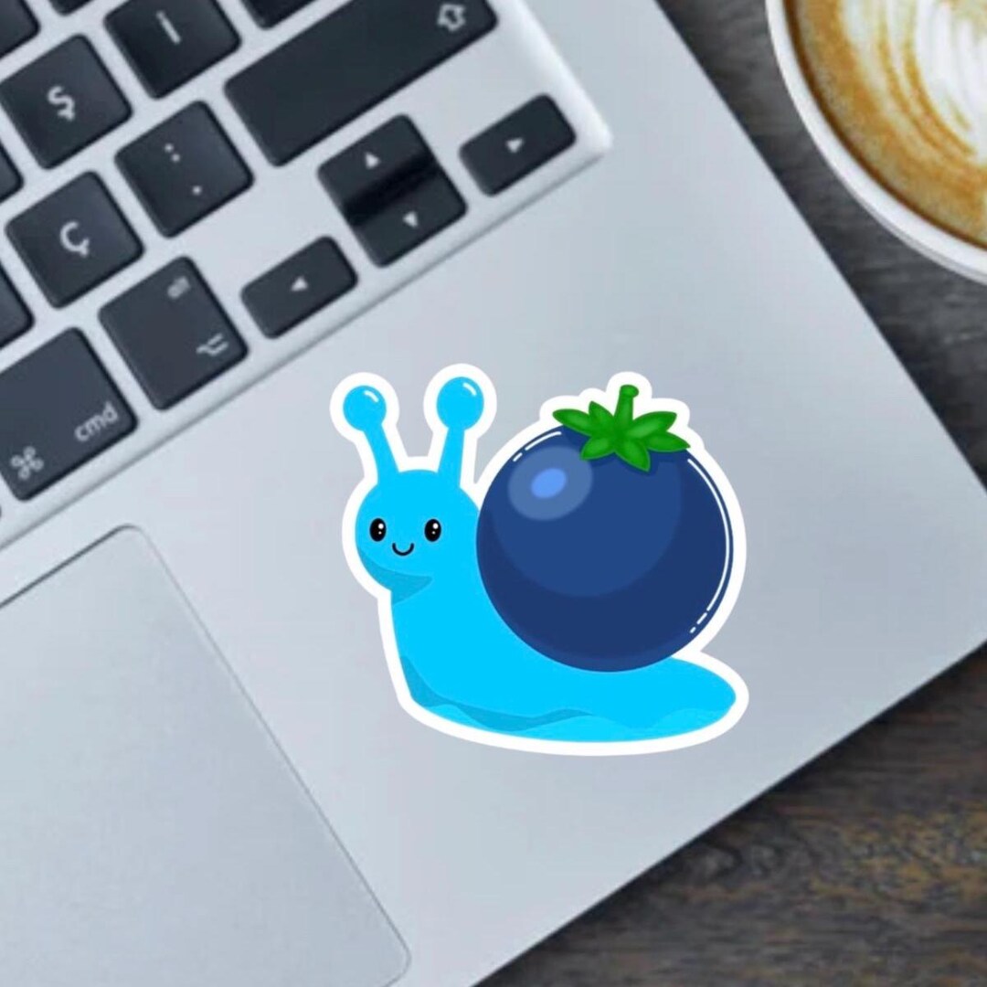 Blueberry Snail Sticker: Kawaii Fruit Animal Art, Laptop Decal - Etsy
