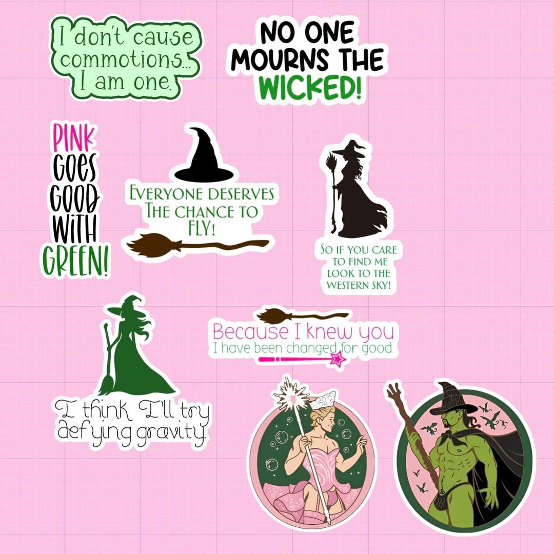 Wicked Witch Sticker Bundle - 25 Good and Wicked Witch Stickers, - Etsy