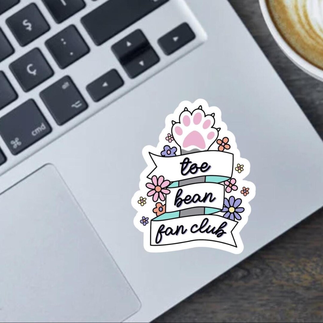 Toe Bean Fan Club Funny Pet Parent Laptop Decal - Etsy
