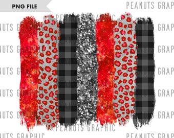 Red & Black Leopard Brush Stroke, Sublimation Print, PNG Digital ...