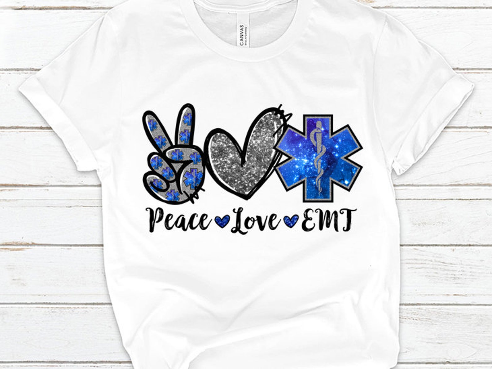 Peace Love EMT PNG, Emt Png, Sublimation Design Print, Silver, Digital ...