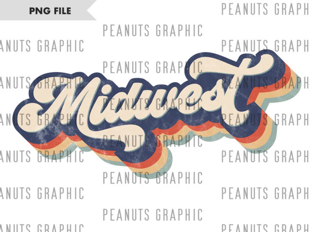 Retro Midwest PNG Sublimation Design, Vintage, Distressed, Digital ...