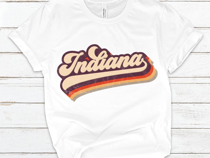 Retro Indiana PNG Sublimation Design IN U.S. State Vintage | Etsy