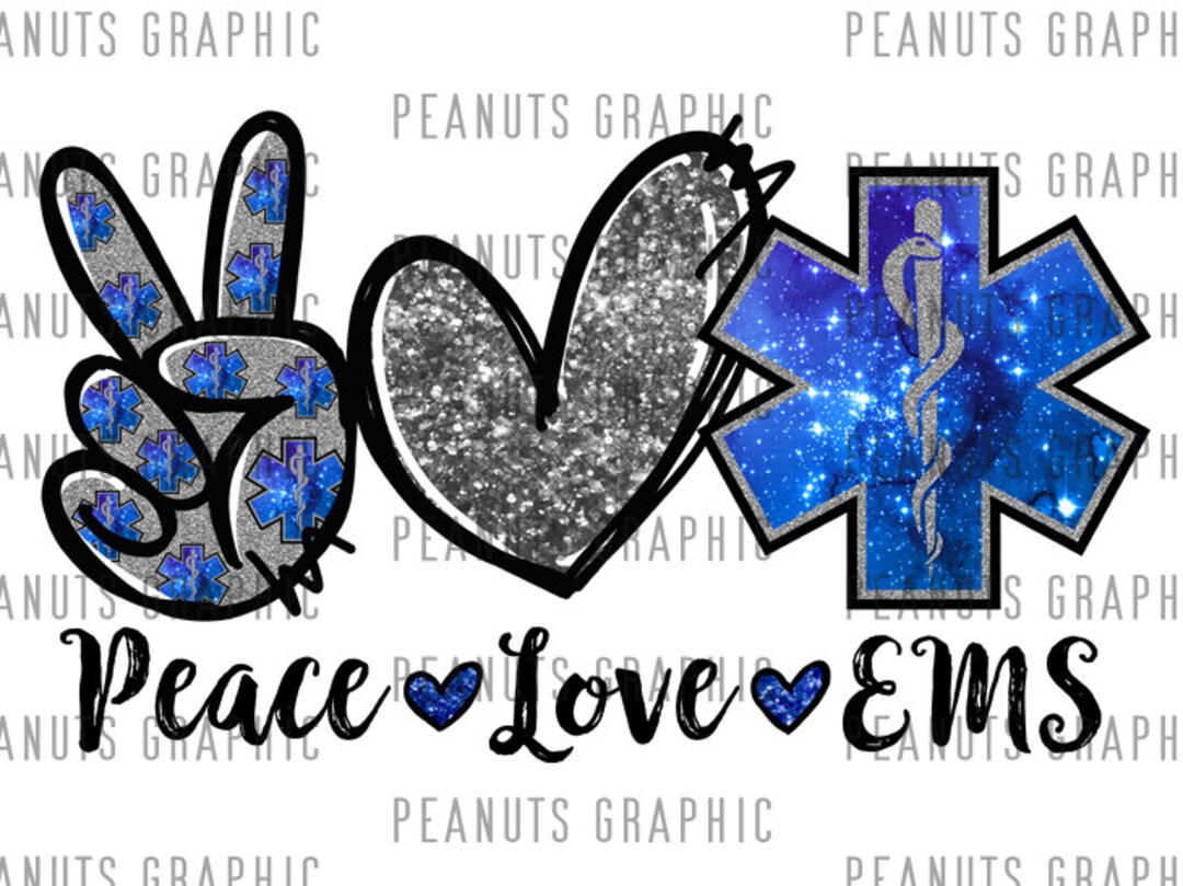 Peace Love EMS PNG, Ems Png, Sublimation Design Print, Silver, Digital ...