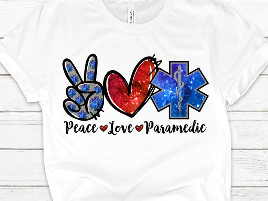 Peace Love Paramedic PNG, Paramedic Png, Sublimation Design Print, Red ...