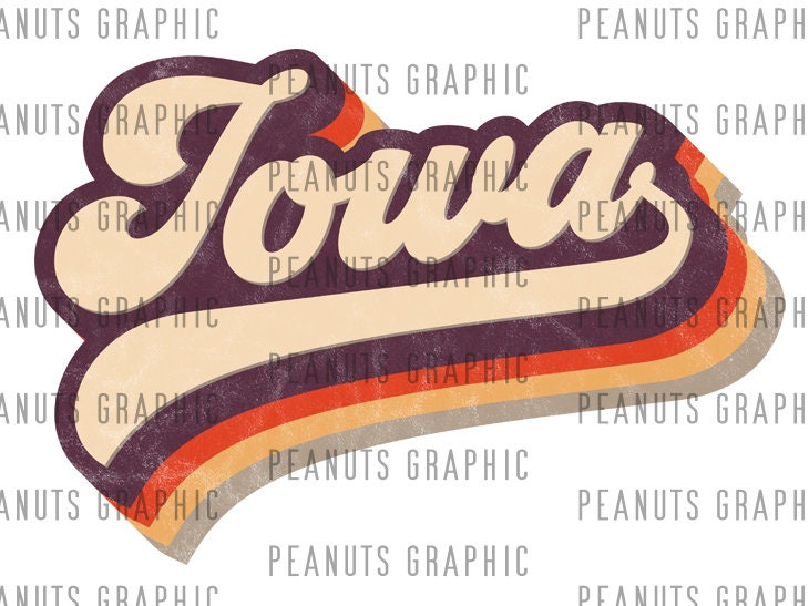 Retro Iowa PNG Sublimation Design IA U.S. State Vintage - Etsy