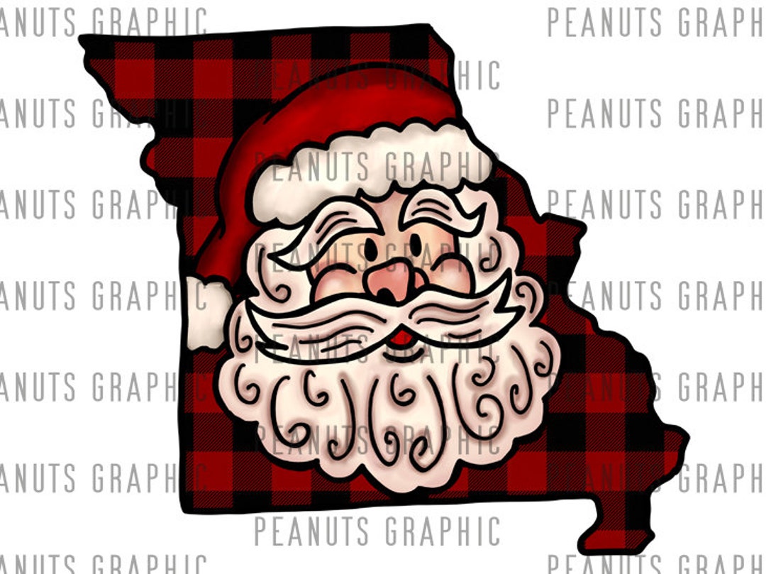 Missouri Santa Claus PNG Sublimation Design MO Christmas Red - Etsy