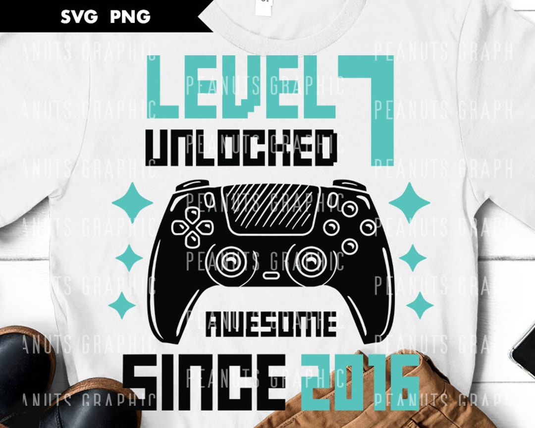 Level 7 Unlocked SVG 7th Birthday 7 Years Old Gamer Shirt - Etsy