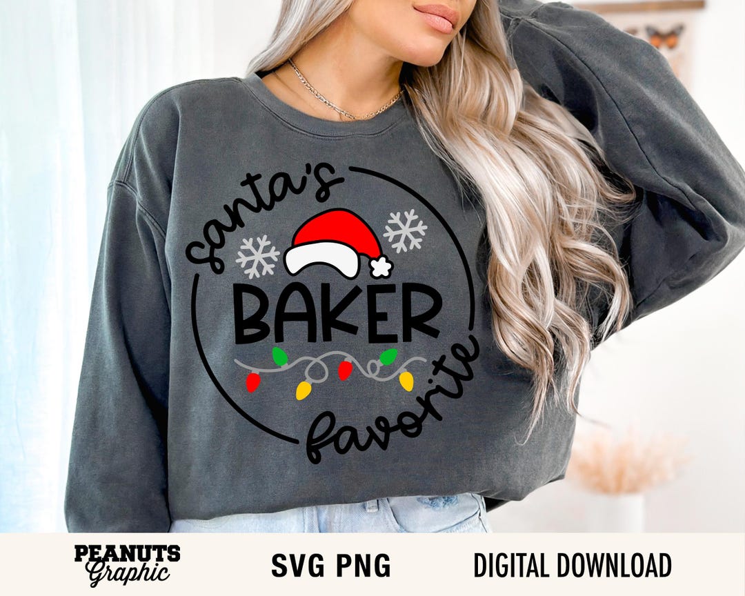 Funny Christmas Baker Svg, Santa's Favorite Baker Svg, Fun Gift for ...