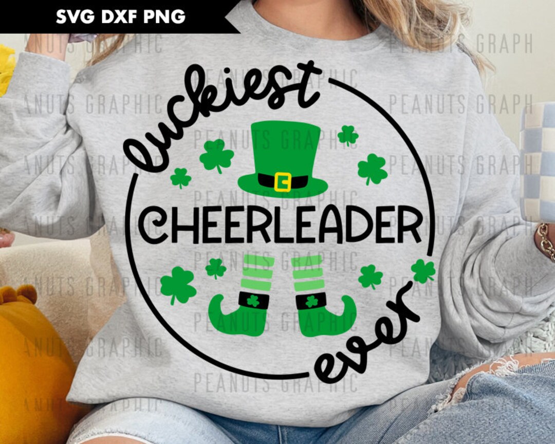 St Patricks Cheerleader SVG PNG, Clover Svg, St Patricks Svg ...