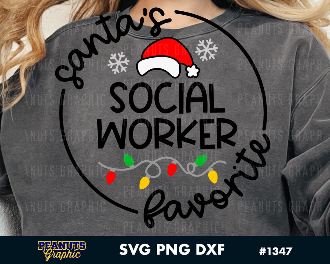 Funny Christmas Social Worker Svg, Santa's Favorite Social Worker Svg ...