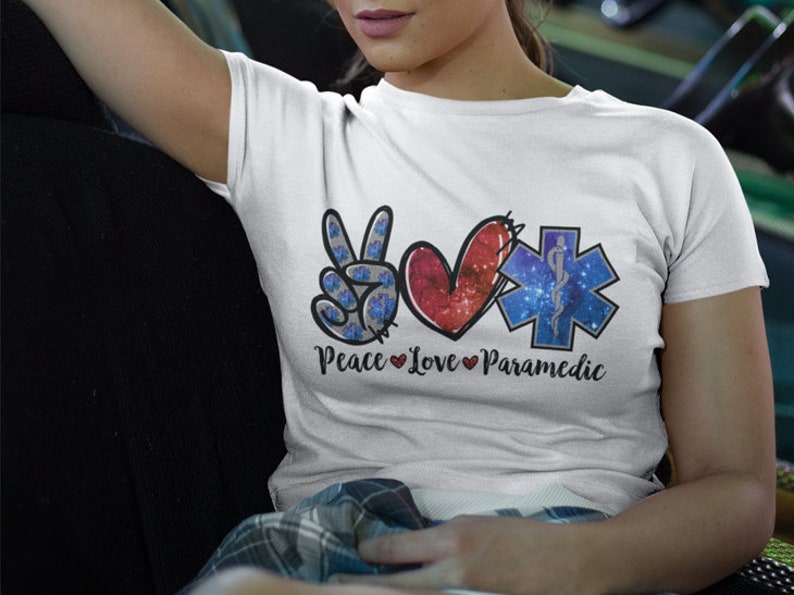 Peace Love Paramedic PNG, Paramedic Png, Sublimation Design Print, Red ...
