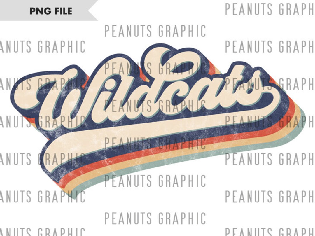 Retro Wildcats PNG Sublimation Design, Vintage, Distressed, Digital ...